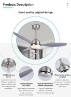 China Modern Design 48 Inch Indoor Living Room Remote Control Led Ceiling Fan With Light for sale