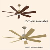 China Moden Wooden HCA087 Solid Wood Led Chandelier Remote Control Ceiling Fan for sale