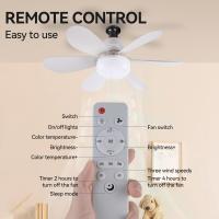 China Ceiling Fan Lamp 6 Blades Dimmable LED E27 Ceiling Fan Light 3 Wind Speed Remote Control Modern ceiling fan with led lig for sale