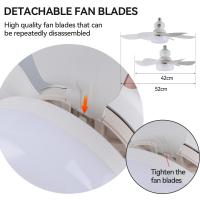 China Ceiling Fan Lamp 6 Blades Dimmable LED E27 Ceiling Fan Light 3 Wind Speed Remote Control Modern ceiling fan with led lig for sale