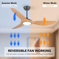 China Moden Wooden HCA087 Solid Wood Led Chandelier Remote Control Ceiling Fan for sale
