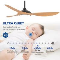 China Moden Wooden HCA087 Solid Wood Led Chandelier Remote Control Ceiling Fan for sale