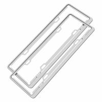 China Anodized CNC Machined Stainless Steel Car License Plate with 4 LED Lights for sale
