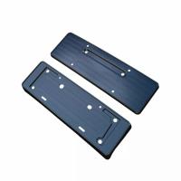 China Anodized CNC Machined Stainless Steel Car License Plate with 4 LED Lights for sale