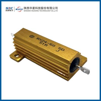 China RX24 Series Heat Sink Mounted Power Wire Wound Fixed Resistor 5W-50W Range with 0.51Ω-20KΩ Resistance for sale