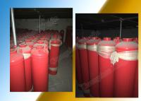 China 10L Red Easy to Install Hanging FM200 Gas Cylinder Ceiling Mounted FM200 Cylinder for Small Protection Zones for sale
