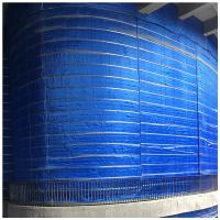 China Blue Double Track Fireproof Roller Curtain With Molded Workmanship Strength for sale