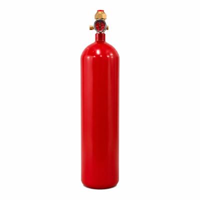 China Refillable 4L/10L Nitrogen Drive Gas Cylinder with Pressure Gauge for FM200 Fire Suppression Systems for sale