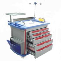 China Hospital ABS Medicine Crash Cart Drawers Emergency Medical Trolley for sale