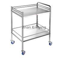 China SUS Two Shelves Movable Medical Trolley Cart Portable for sale