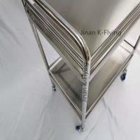 China SUS Two Shelves Movable Medical Trolley Cart Portable for sale