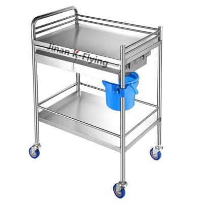 China Two Drawers H88cm Medical Trolley Cart For Laboratories for sale
