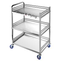 China 80*48cm Four Casters Medical Trolley Cart With Guardrails for sale