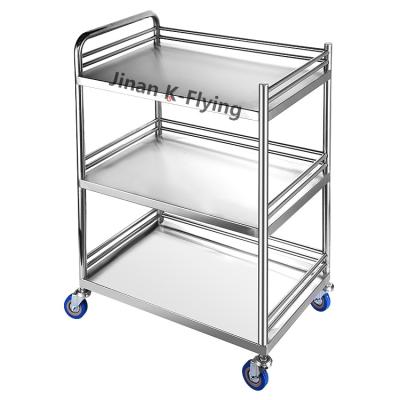 China 80*48cm Four Casters Medical Trolley Cart With Guardrails for sale
