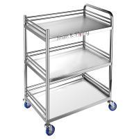 China 80*48cm Four Casters Medical Trolley Cart With Guardrails for sale