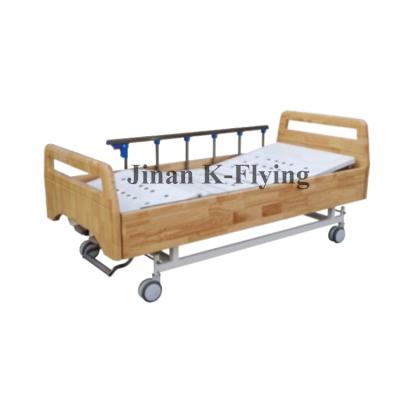 China Solid Wood Manual Nursing Bed , 2 Functions ICU Patient Bed for sale