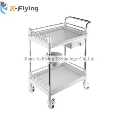 China Clinical ABS Plastic Two Layers Instrument Treatment Medical  Trolley for sale