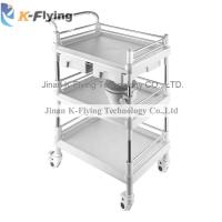 China Mobile Plastic Steel Medical Trolley Cart Three Layer for sale