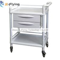 China ISO 13485 Two Shelf Medical Trolley Cart Four Steel Pipes for sale