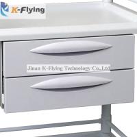 China ISO 13485 Two Shelf Medical Trolley Cart Four Steel Pipes for sale