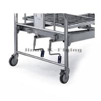China 4 Castors Manual Hospital Nursing Bed Stainless Steel for sale