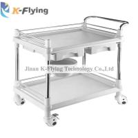 China 4 PVC Mute Wheel Medical Equipment Trolley With Guard Rail for sale