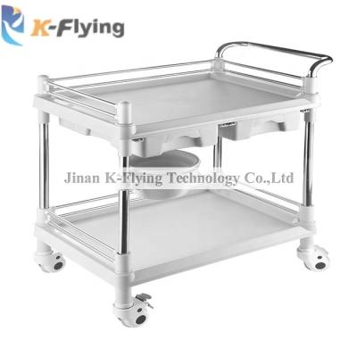 China 4 PVC Mute Wheel Medical Equipment Trolley With Guard Rail for sale