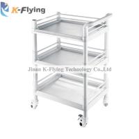 China Three Layer Hospital Instrument Trolley Diagonal Brake for sale