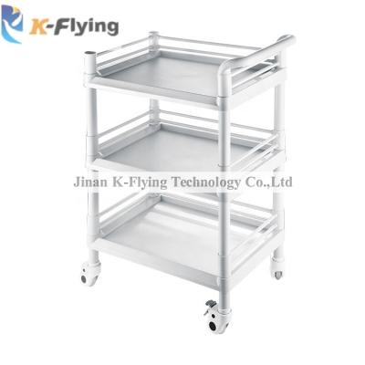 China Three Layer Hospital Instrument Trolley Diagonal Brake for sale
