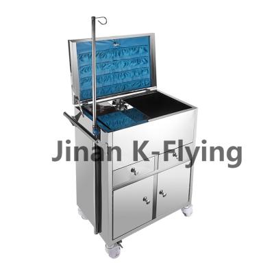 China 304 SS First Aid Nursing Rescue Clinic Medical Trolley Cart for sale