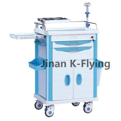 China Portable ABS Plastic Hospital Emergency Cart Medical Trolley for sale