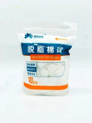 China Disposable Sterile 50g 100% Absorbent Cotton Ball Medical Soft Skin for sale