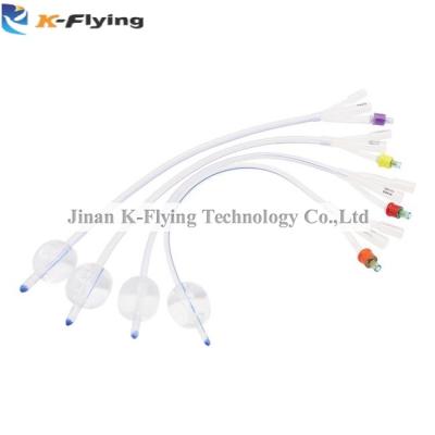China Disposable Medical 2 3 Way Balloon Urinary Catheter Different Sizes All Silicone for sale