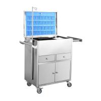 China Moving Metal Abs Hospital Stainless Steel Instrument Trolley for sale