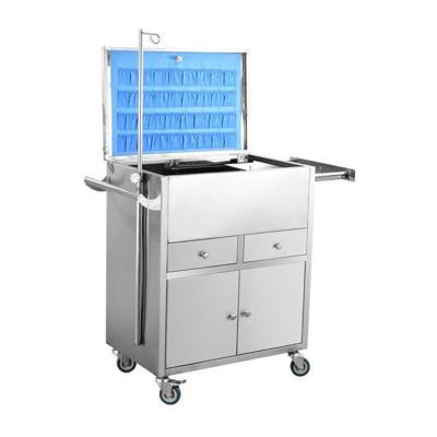 China Moving Metal Abs Hospital Stainless Steel Instrument Trolley for sale