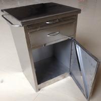 China Medical Trolley Stainless Steel Hospital Style Bedside Table Large Storage for sale