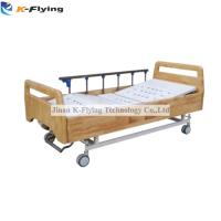 China Wooden Medical 2 Cranks Adjustable Manual Nursing Bed Home Care for sale