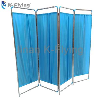 China Stainless Steel Hospital Tools And Equipments 4 Fold Hospital Ward Screen for sale