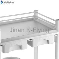 China Double Drawers ABS Plastic Movable Nursing Treatment Medical Trolley Cart for sale