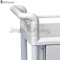China Double Drawers ABS Plastic Movable Nursing Treatment Medical Trolley Cart for sale