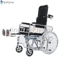 China Chrome Steel Adults Folding Manual Wheelchair Double Brakes System for sale