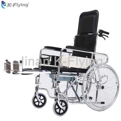 China Chrome Steel Adults Folding Manual Wheelchair Double Brakes System for sale