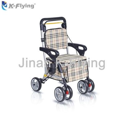 China Home Care Aluminum Adjustable Folding Handle Medical Walker Rollator Light for sale