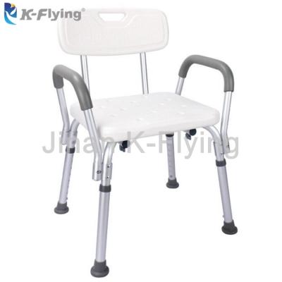 China Aluminum Alloy Adjustable Height Shower Chair With Wheels Elderly Senior for sale