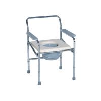 China Economic Chromed Steel Hospital Toilet Commode Chair With Bedpan for sale