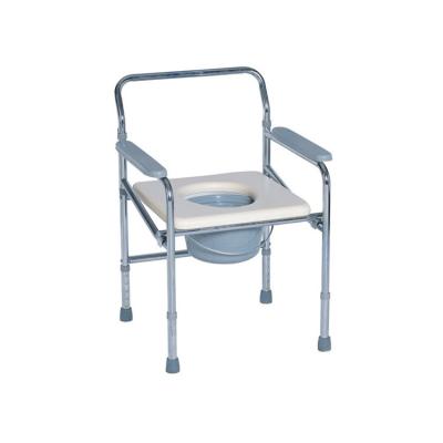 China Economic Chromed Steel Hospital Toilet Commode Chair With Bedpan for sale