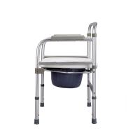 China Economic Chromed Steel Hospital Toilet Commode Chair With Bedpan for sale