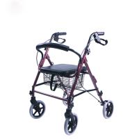 China Four Wheel Medical Rehabilitation Equipment Aluminum Folding Rollator Walker for sale