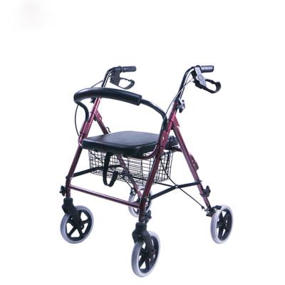 China Four Wheel Medical Rehabilitation Equipment Aluminum Folding Rollator Walker for sale