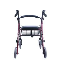 China Four Wheel Medical Rehabilitation Equipment Aluminum Folding Rollator Walker for sale